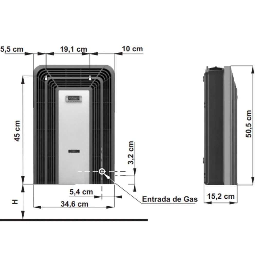 CALEFACTOR ESKABE MINICONVEX TITANIO SIN TERMOSTATO 3000 KCAL HR